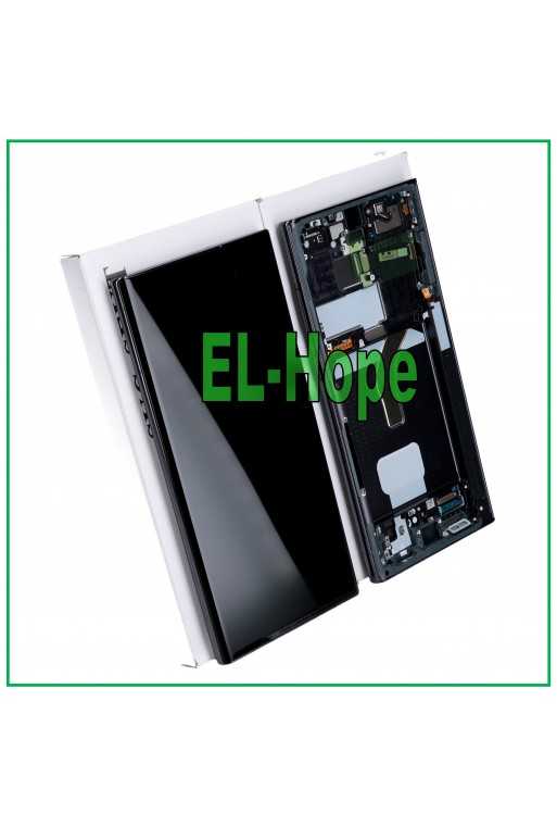 DISPLAY FRAME ORIGINALE SAMSUNG S22 ULTRA SM-S908 TOUCH SCREEN NERO ...