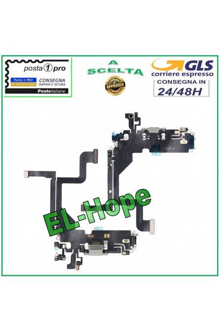 CONNETTORE RICARICA APPLE iPhone 13 PRO FLAT FLEX MICROFONO DI CARICA ...